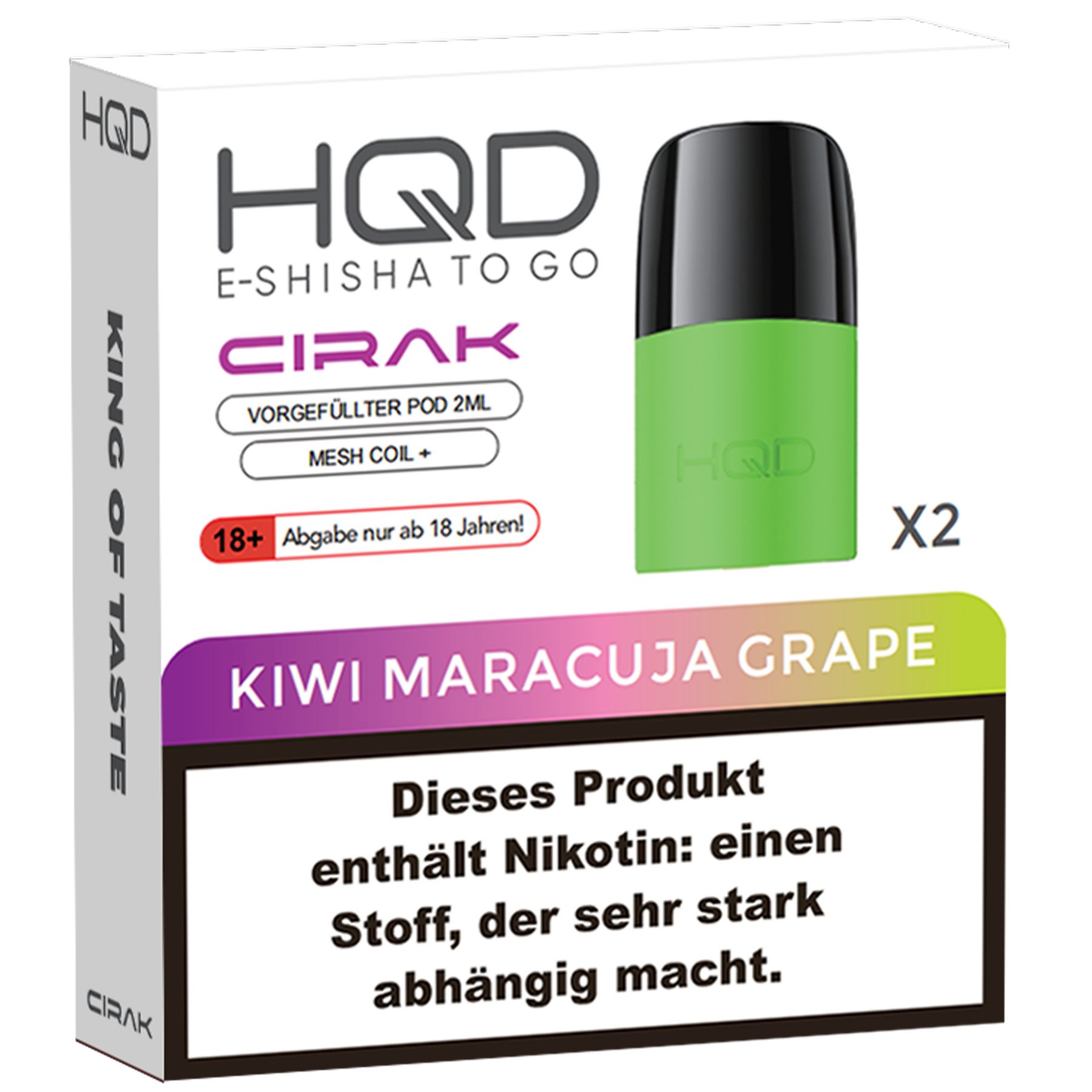 HQD Cirak 2 Pods Kiwi Maracuja Grape 18mg/ml