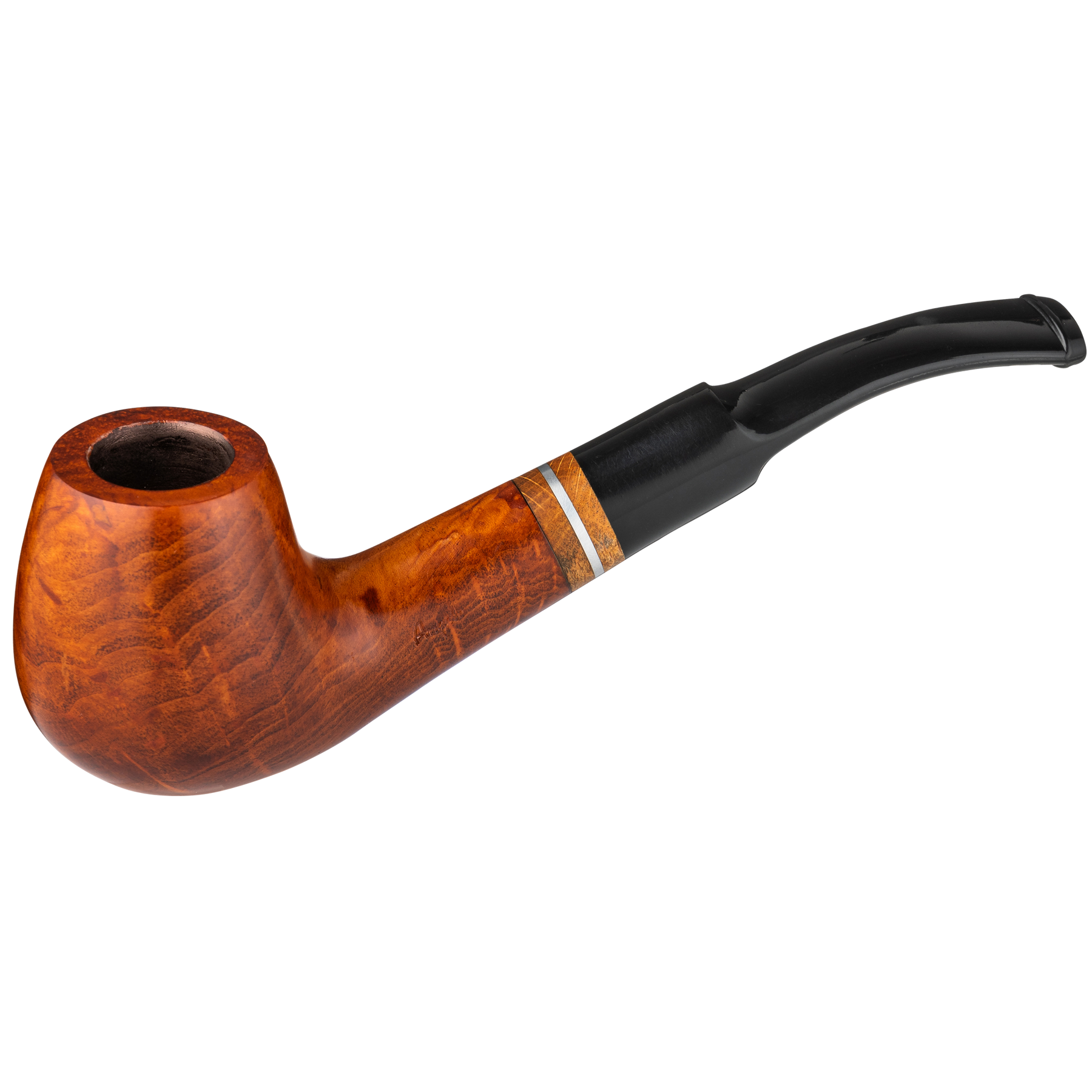 Angelo Pfeife hellbraun, gebogen mit Ring